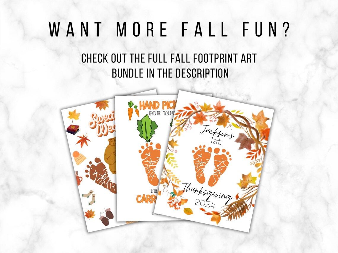 Fall Leaves Footprint Art: Baby Thanksgiving Craft (canva Template) - Etsy