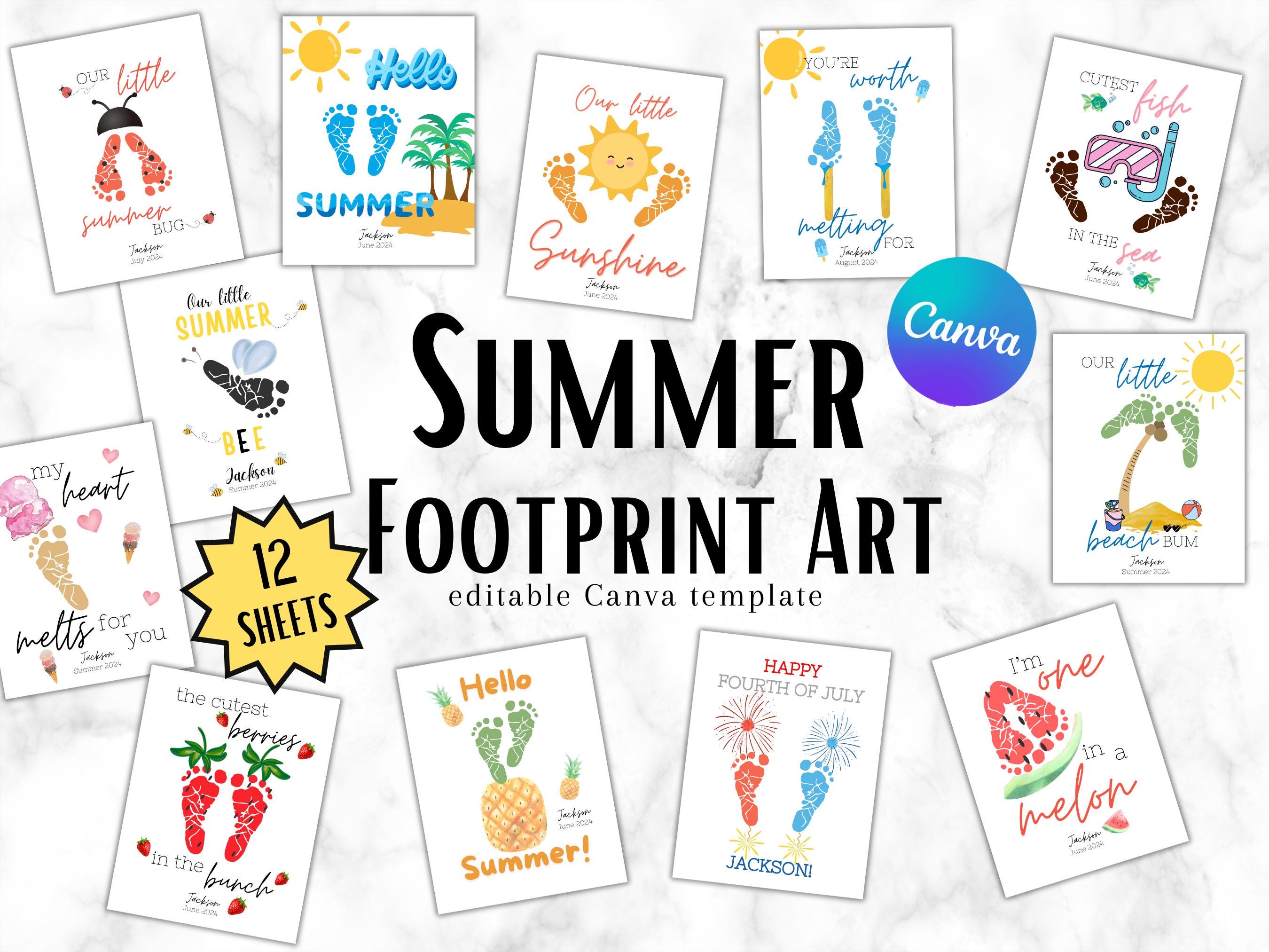 Summer Footprint Crafts, Babys Footprint Art, Daycare Crafts, Sahm ...