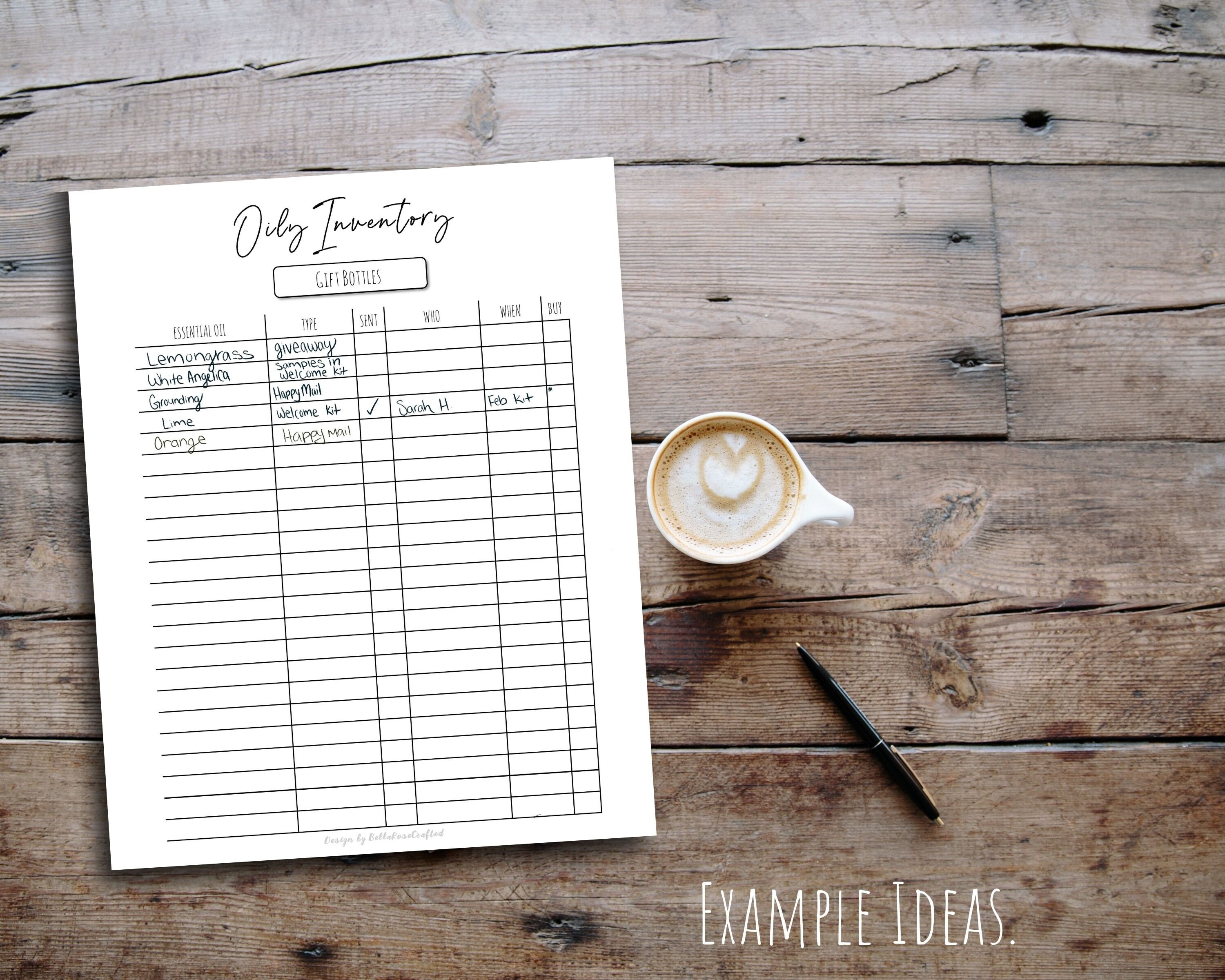 Business Oil Inventory Tracker Letter-sized Printable - Etsy