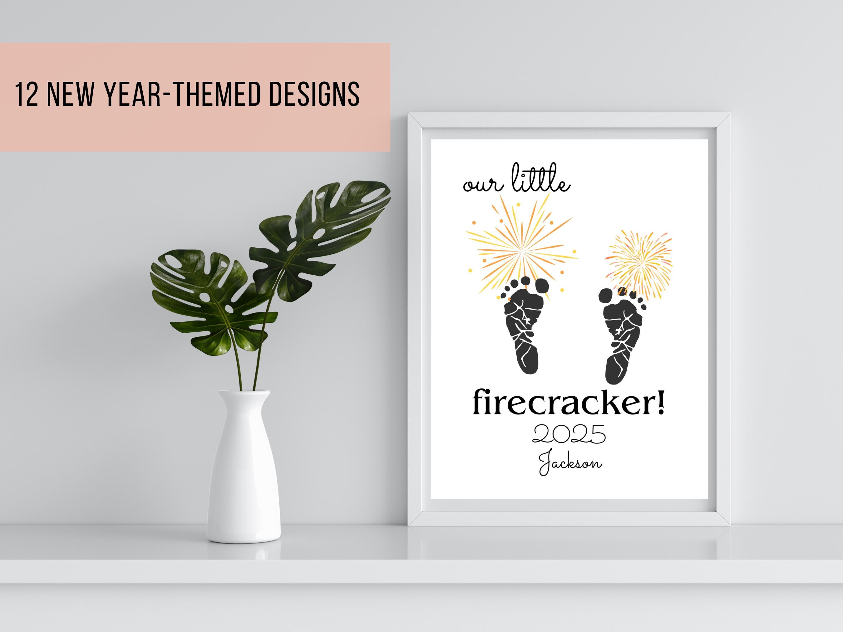 Baby New Year Footprints Art Craft, Baby Footprints Gift, Child Art ...