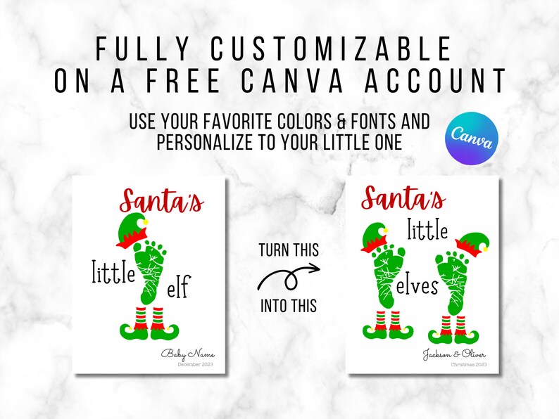 Baby Christmas Footprints Art Craft, Baby Footprints Gift, Child Art ...