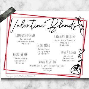 Valentine Blends | Valentine's Day | Diffuser Blends for Love, 4x5 ...