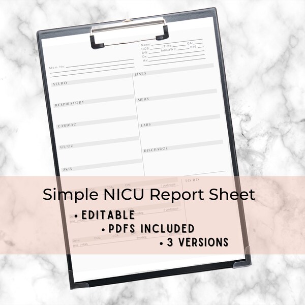 Nursing Report Template Editable Canva - Etsy