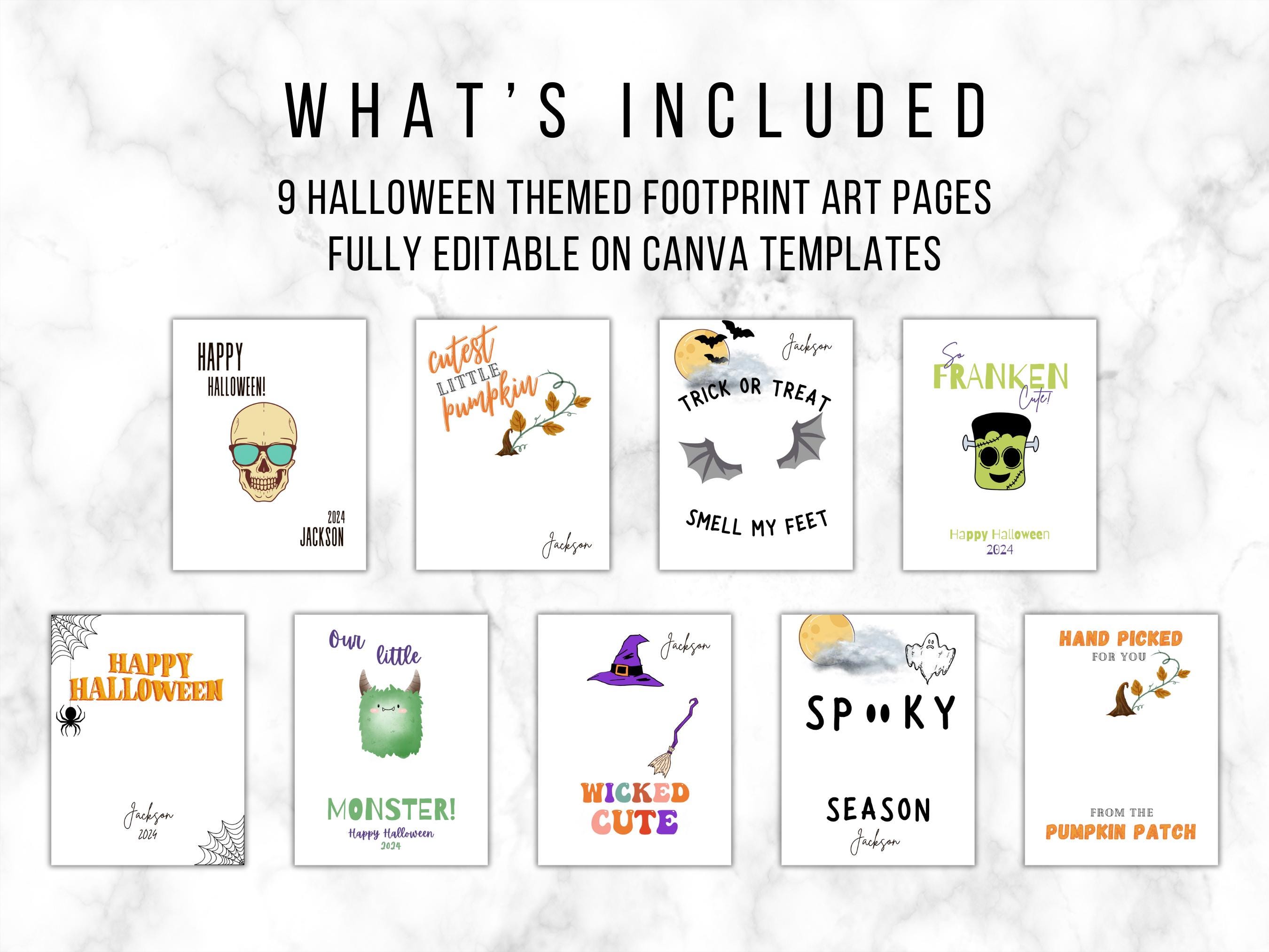 NICU Halloween Footprint Art Craft, Preemie Footprints Gift, Babys ...