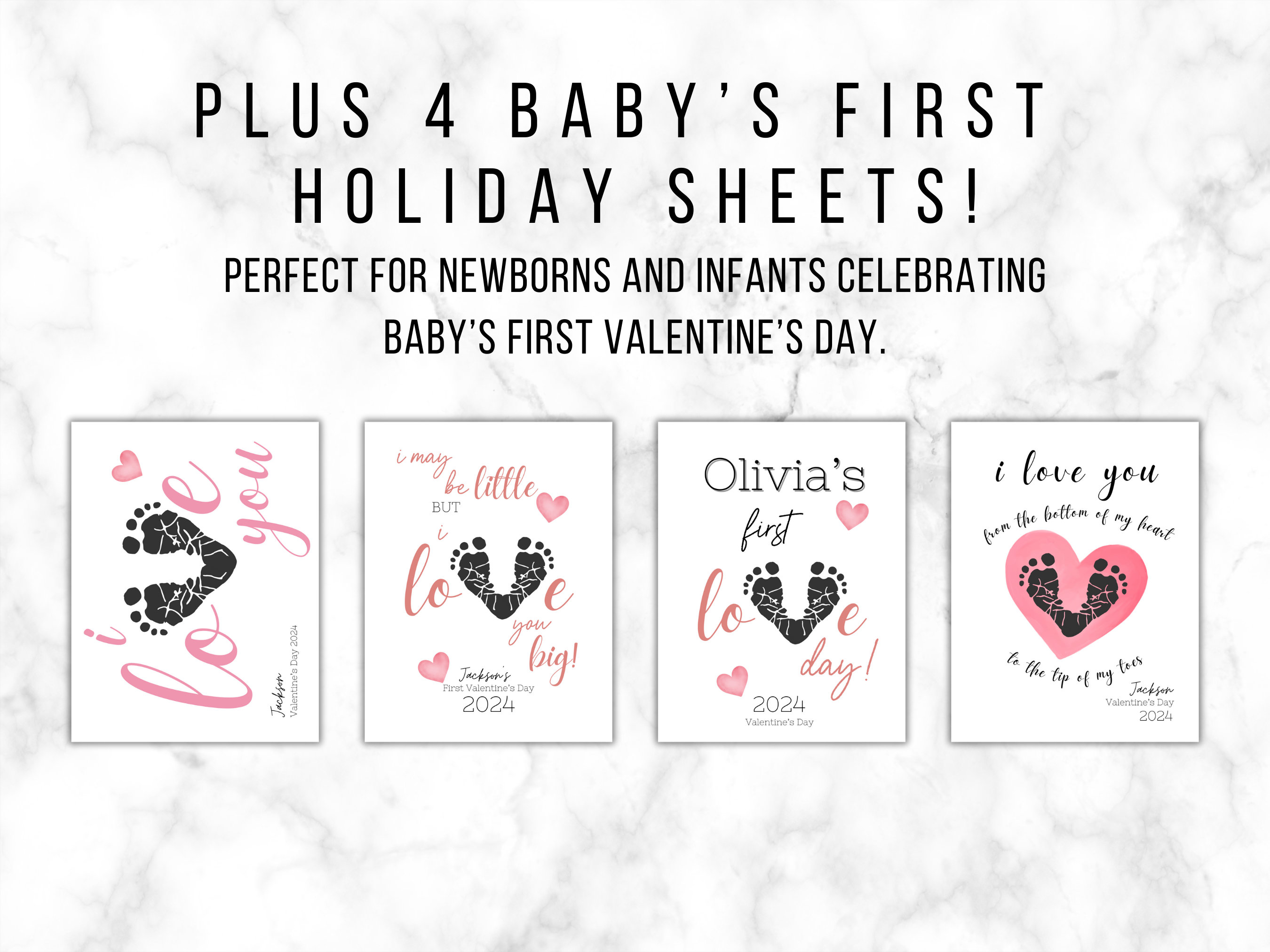 NICU Valentines Day Footprints Art Craft, Baby Footprints Gift, Newborn ...