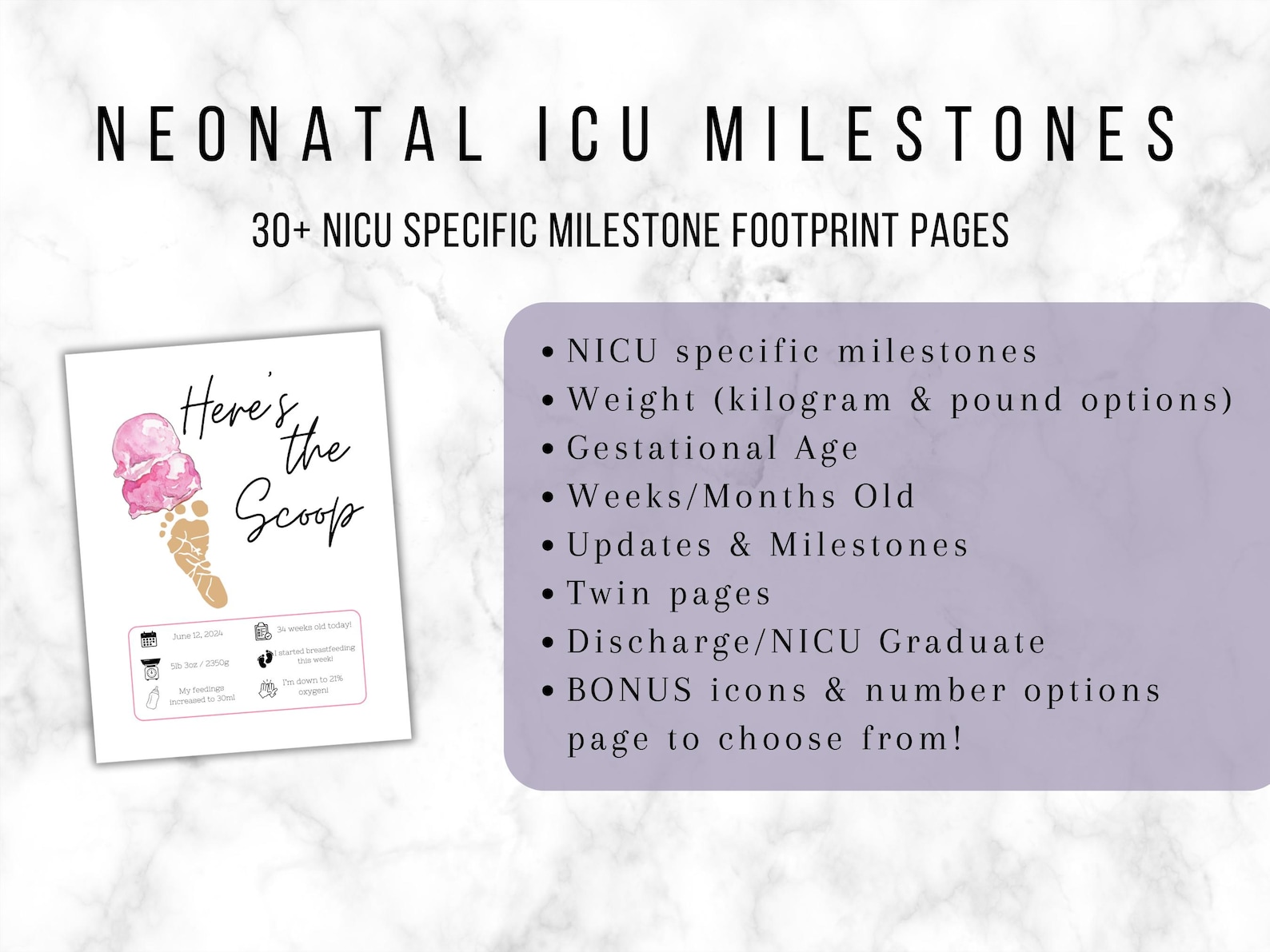 NICU Footprint Crafts Bundle, Neonatal Nurse Nicu Milestones, Child ...