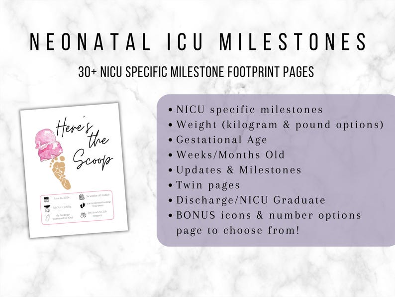 NICU Footprint Crafts Bundle, Neonatal Nurse Nicu Milestones, Child ...