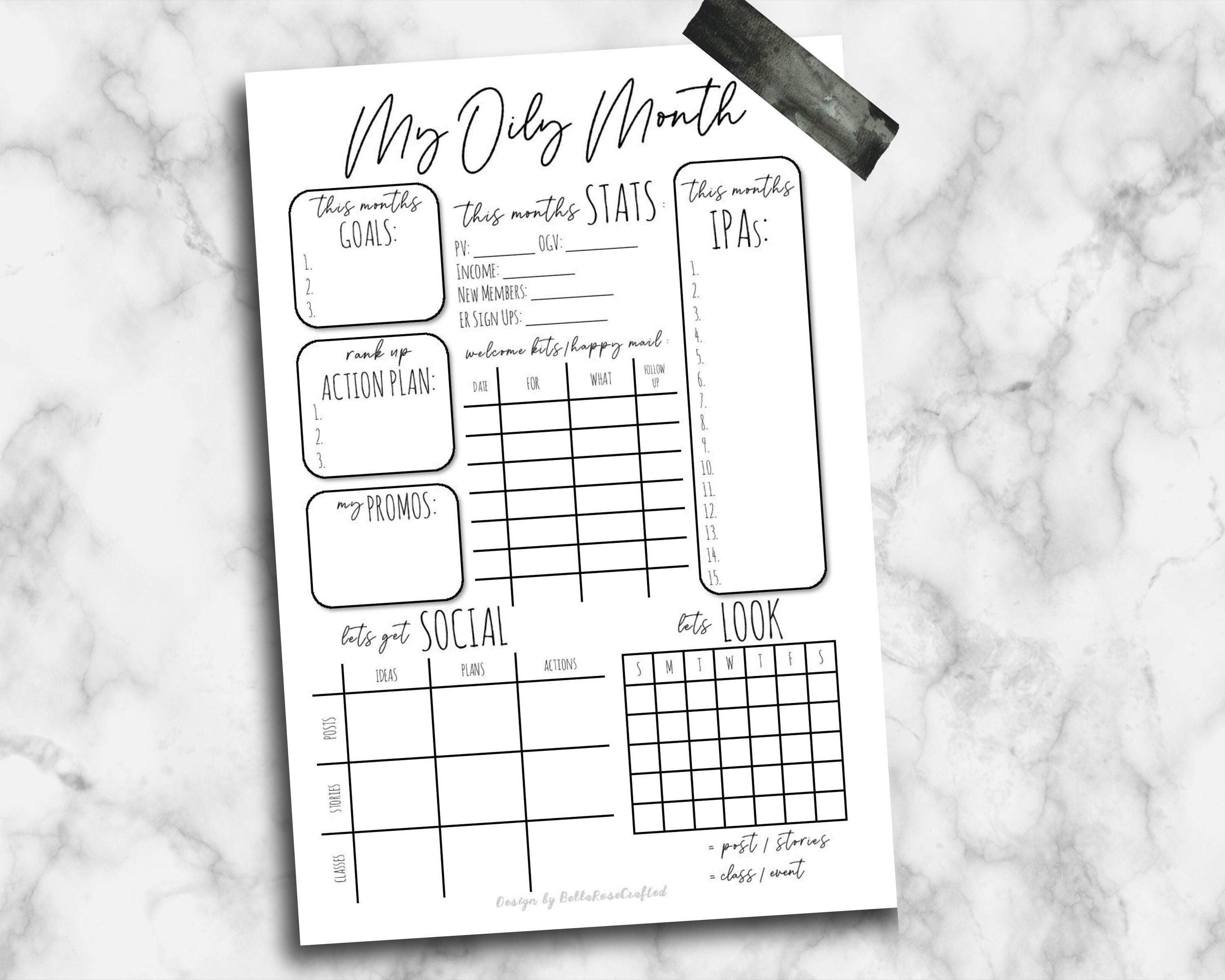 Oil Business Monthly Tracker Half Page Printable, Organizational ...