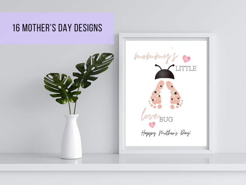 NICU Mother's Day Footprint Art: Baby's First Holiday (canva Template ...
