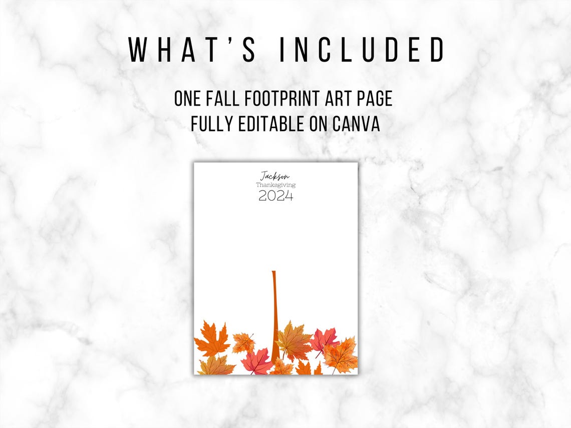 Fall Leaves Footprint Art: Baby Thanksgiving Craft (canva Template) - Etsy