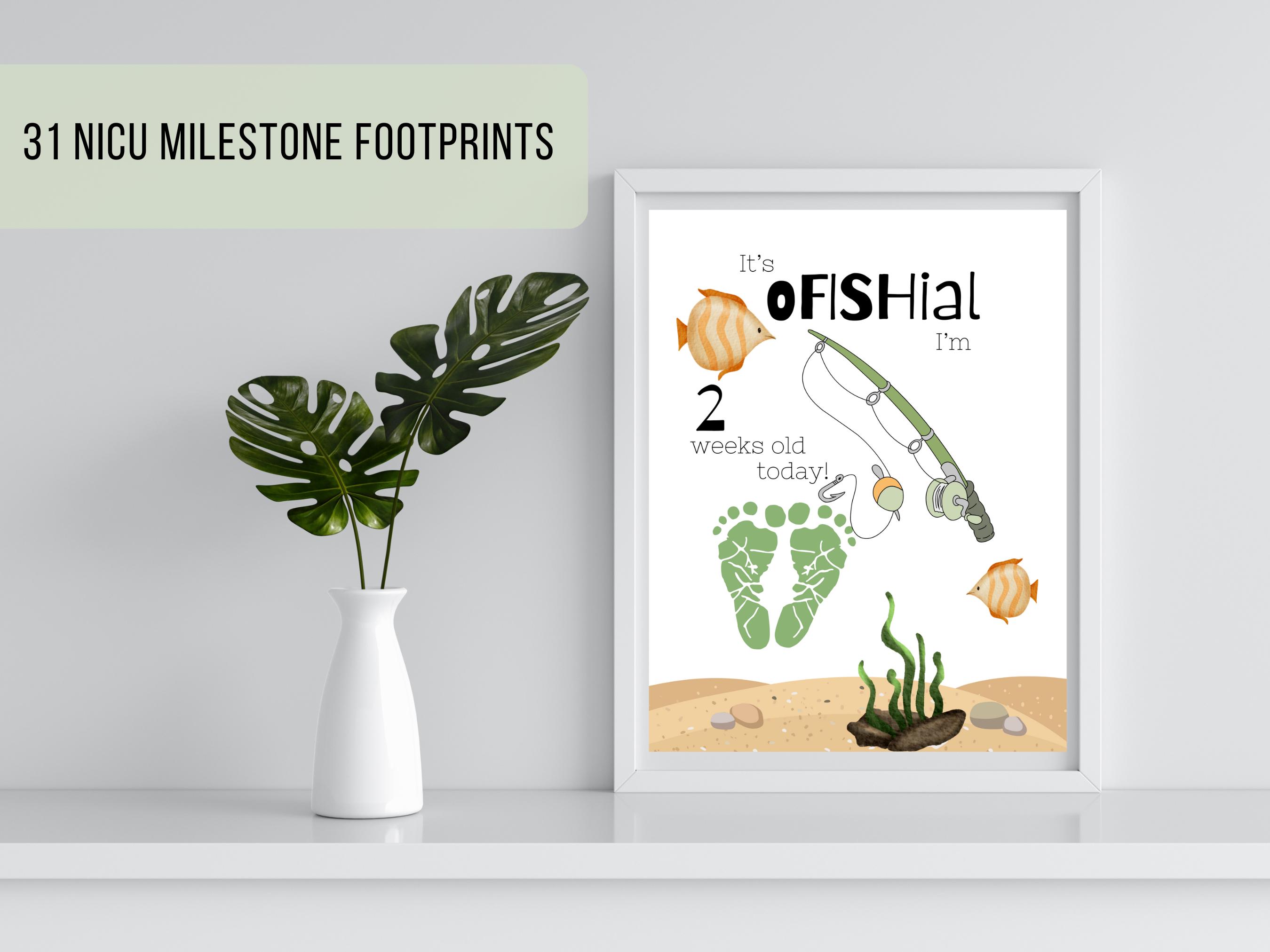 NICU Nurse Footprint Crafts, NICU Babys Milestones Footprints Art Craft ...