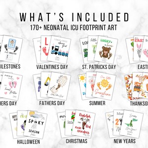 NICU Footprint Crafts Bundle, Neonatal Nurse Nicu Milestones, Child ...