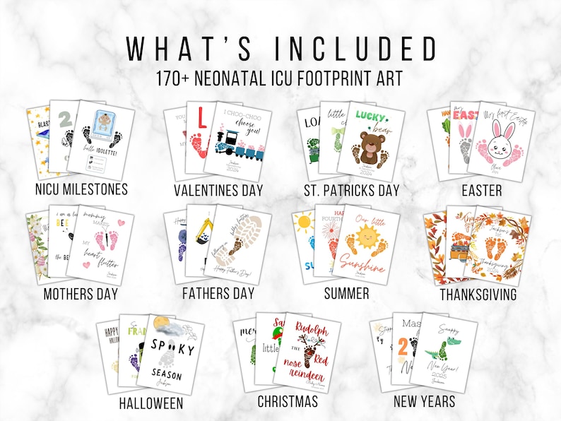 NICU Footprint Crafts Bundle, Neonatal Nurse Nicu Milestones, Child ...