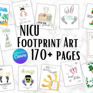 NICU Footprint Crafts Bundle, Neonatal Nurse Nicu Milestones, Child ...