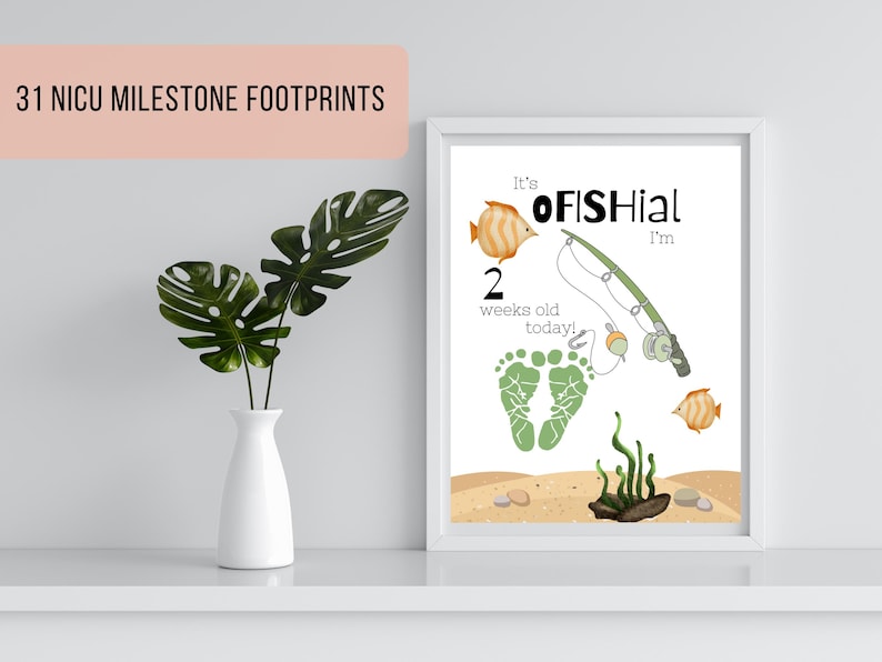 NICU Preemie Footprint Art Craft, Premature Babys Milestones Footprint ...