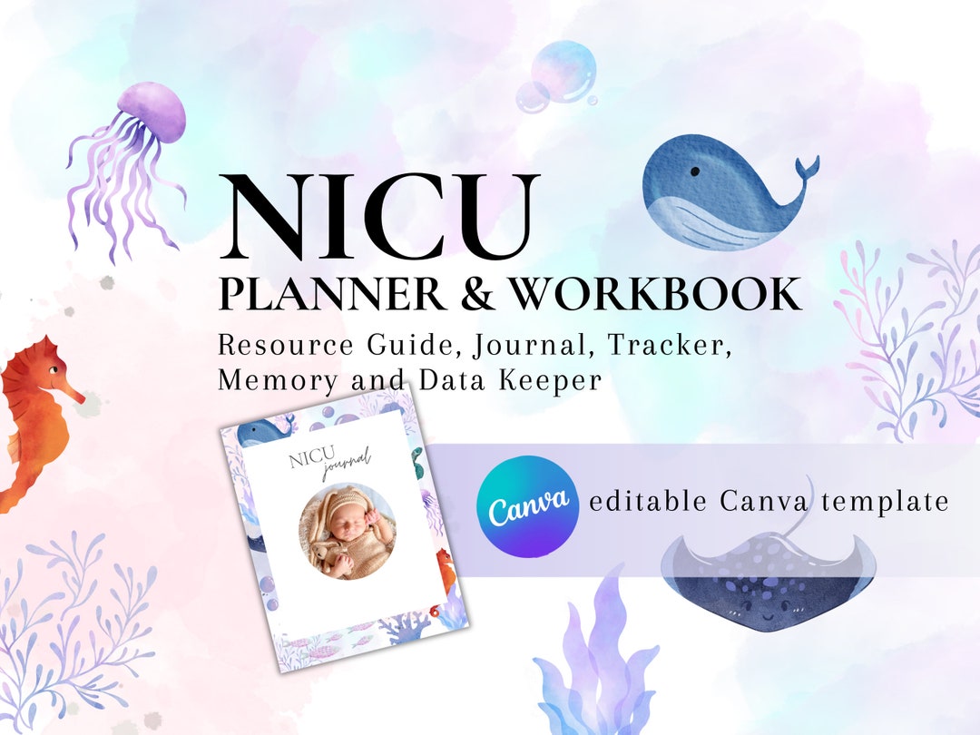 NICU Mom Ocean, NICU Journal Printable, NICU Planner, Baby Planner ...