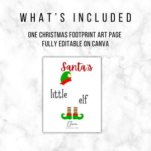 Santas Little Elf Footprint Art: Baby Christmas Craft (canva Template ...