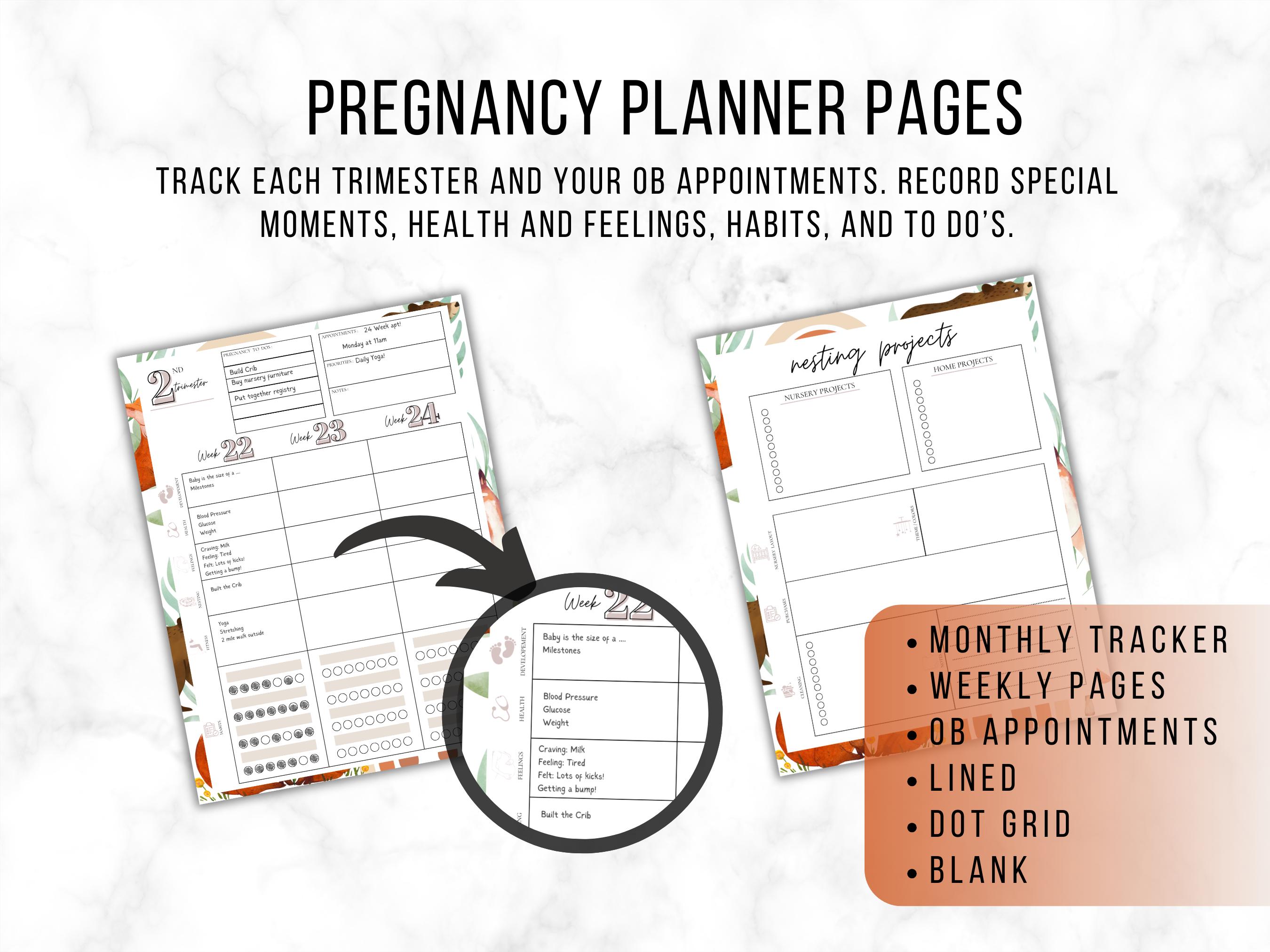 Pregnancy Planner, Pregnancy Printable, Pregnancy Journal, Baby Planner ...