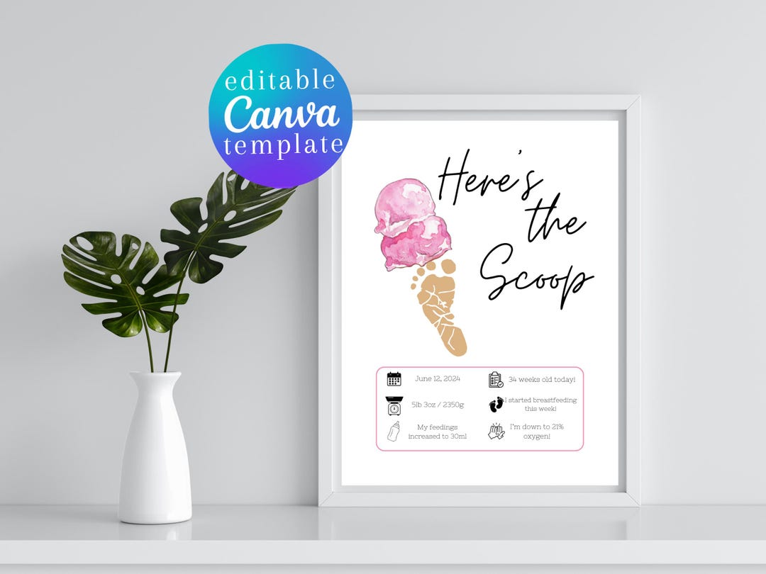 Here's the Scoop NICU Milestone Footprint Art Crafts Nicu Mom ...