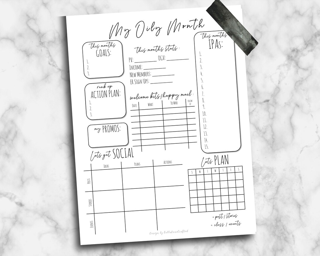Oil Business Monthly Tracker Printable Letter-sized, Organization ...