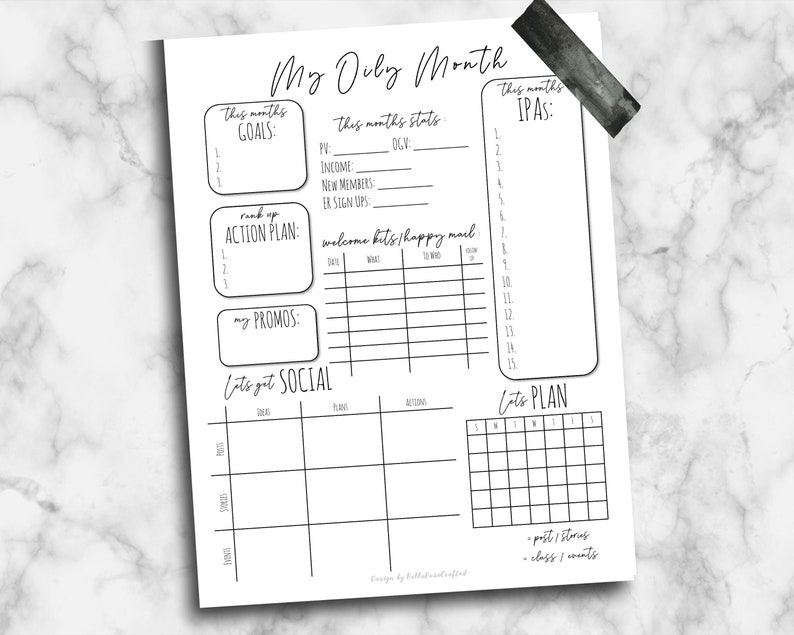 Oil Business Monthly Tracker Printable Letter-sized, Organization ...