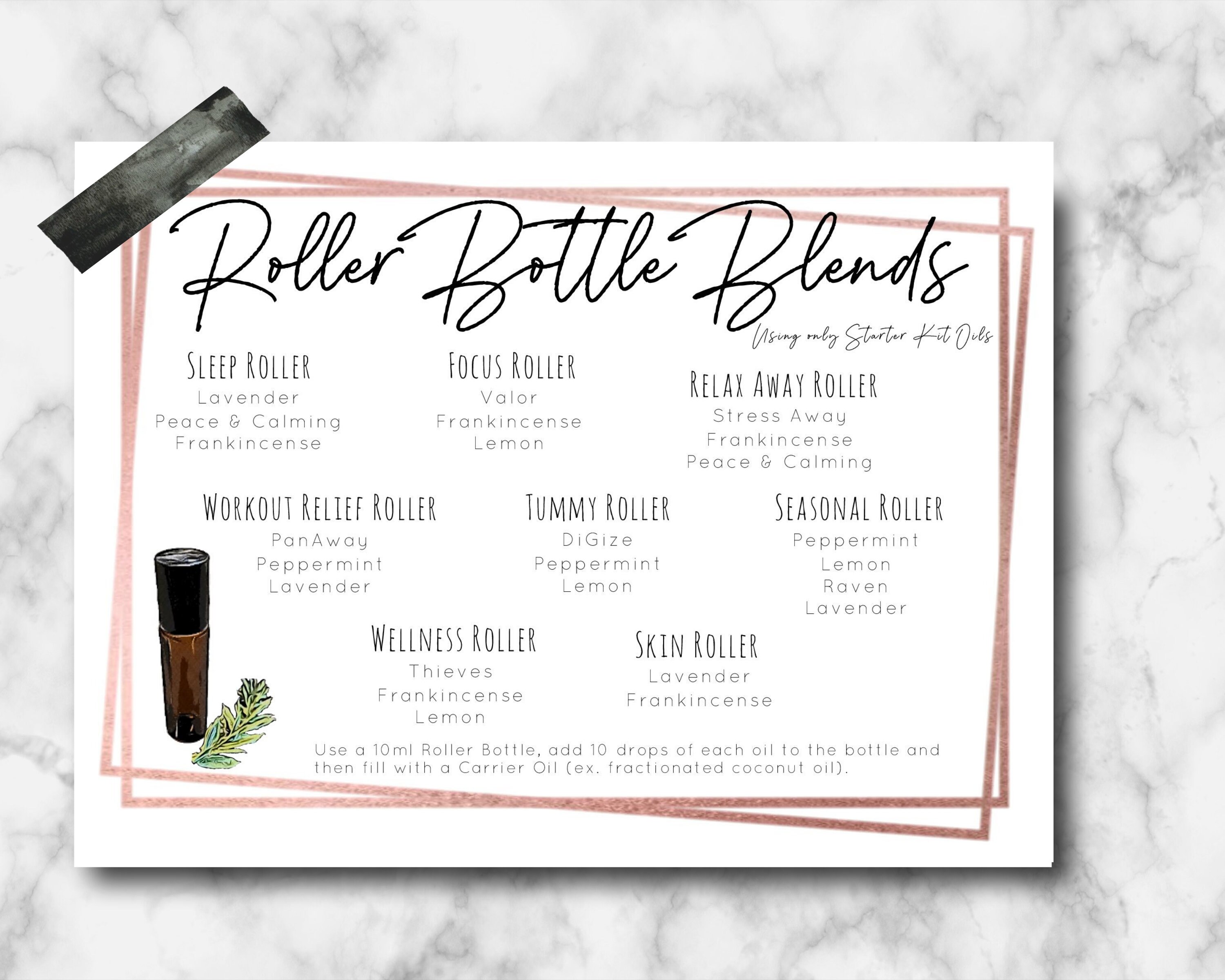 Starter Kit Roller Bottle Recipes Essential Oils, DIY With Oils, Happy ...