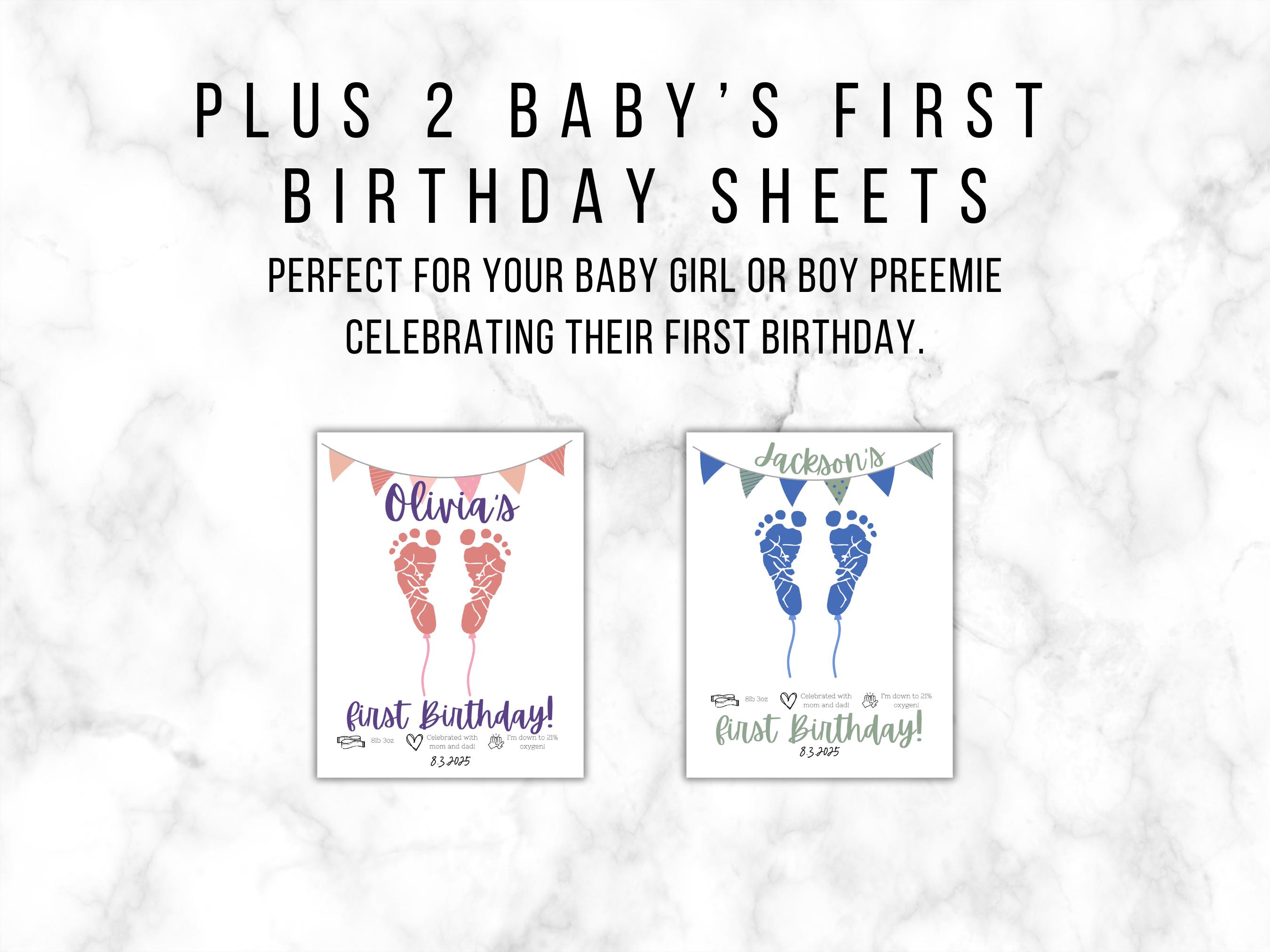 NICU Baby's First Holiday Footprint Art: Editable Canva Template ...