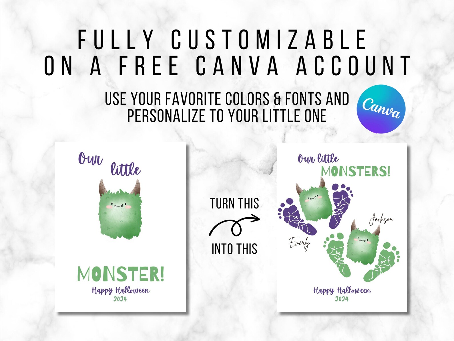 Daycare Halloween Footprint Art Craft, Kids Footprints Gift, Halloween ...