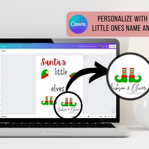Santas Little Elves Twin Footprint Art: Baby Christmas Craft (canva ...