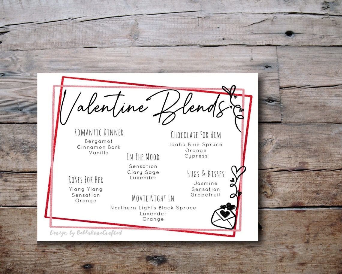 Valentine Blends | Valentine's Day | Diffuser Blends for Love, 4x5 ...