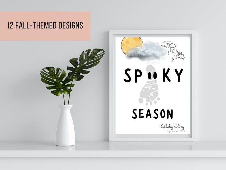 NICU Fall Footprint Art Craft, Premie Footprints Gift, Child Art, Babys ...