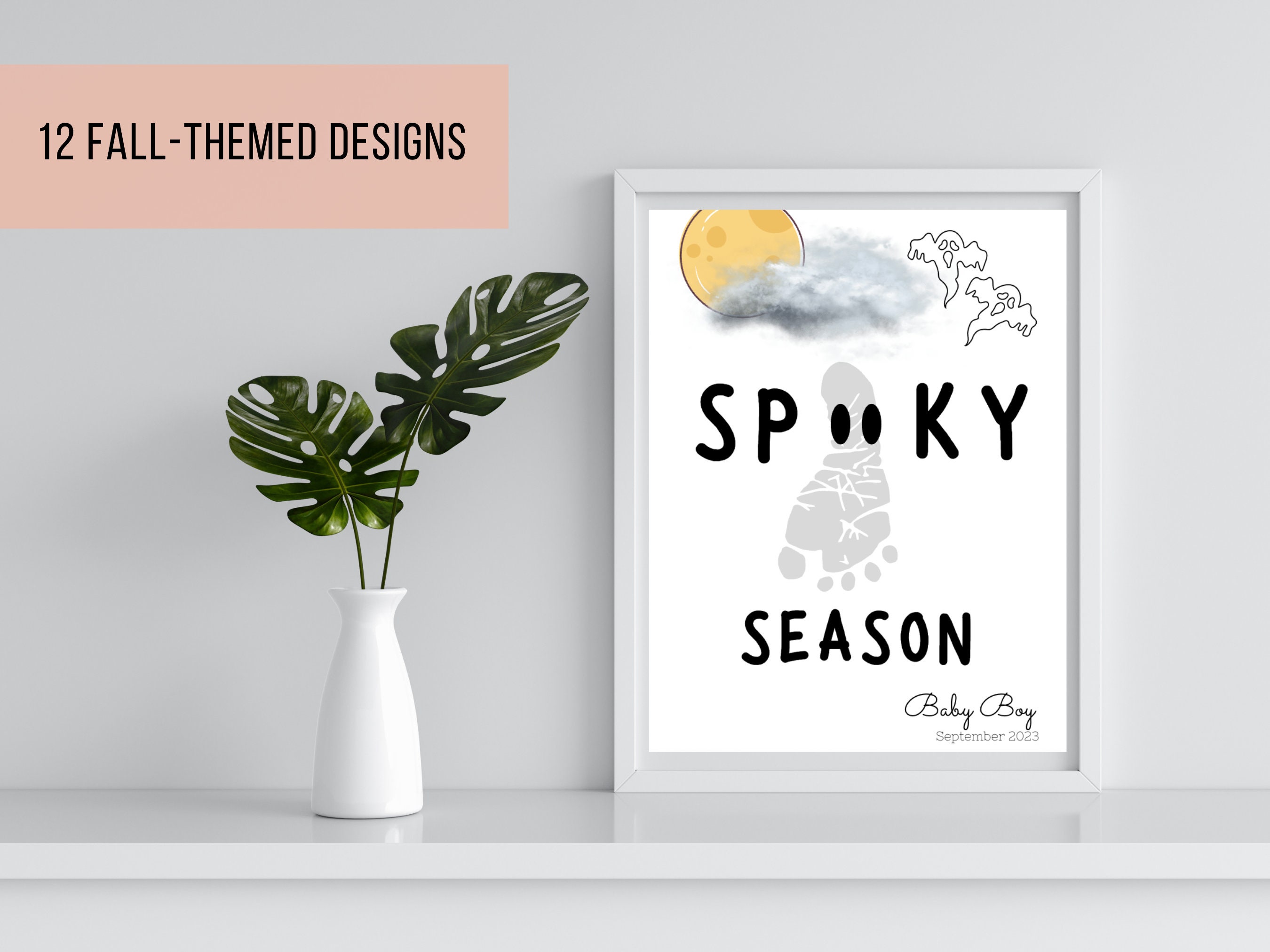 NICU Fall Footprint Art Craft, Premie Footprints Gift, Child Art, Babys ...