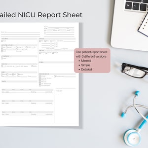NICU Report Sheet | Simple Layout | Neonatal, Nursing Brain, Editable ...
