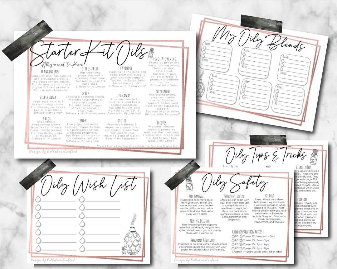 New to Oils BUNDLE // Essential Oils // Starter Kit Info Card - Etsy
