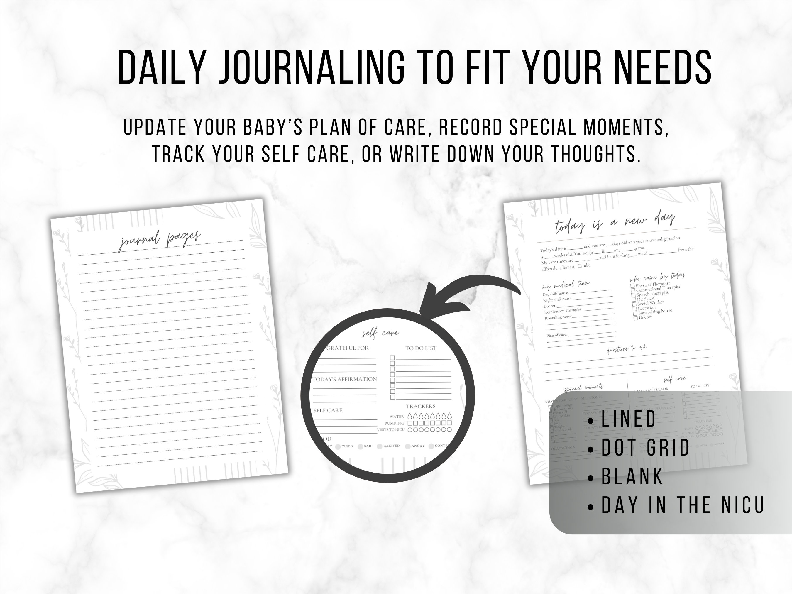 NICU Mom Journal, NICU Journal Printable, NICU Planner, Baby Planner ...