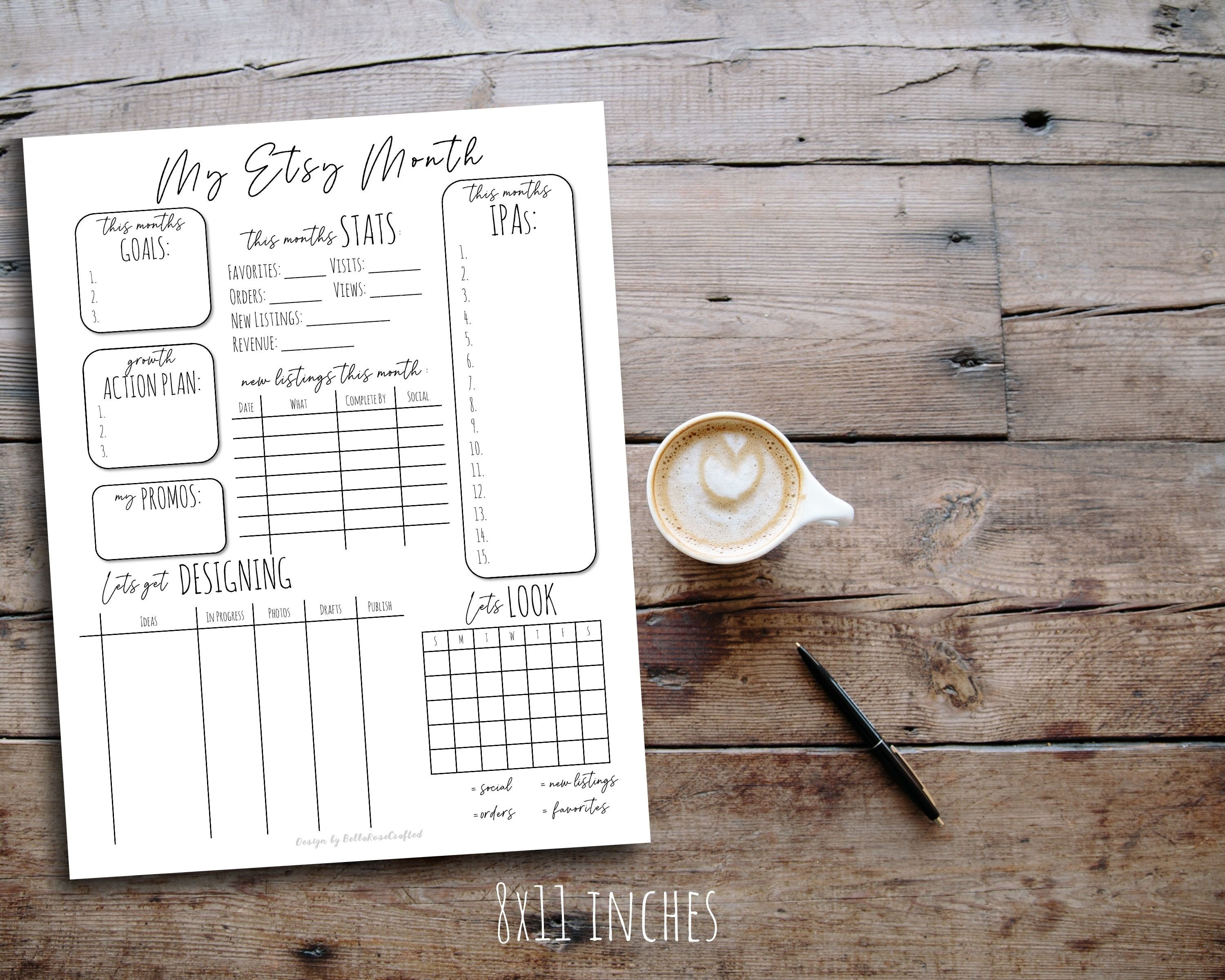 Etsy Business Monthly Tracker Printable Organizational Planner or ...