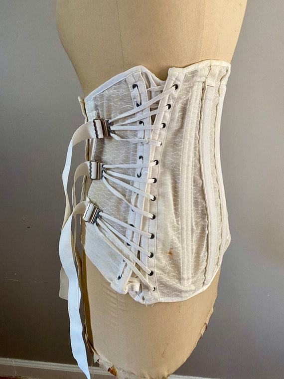Vintage 1940s 1950s Posture Brace Fan Lacing Corset - Gem