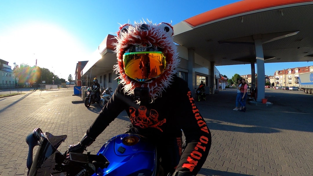 Motorcycle Helmet Cover Motorbike Funny Heeds Crazy Case Helmet Covers ...