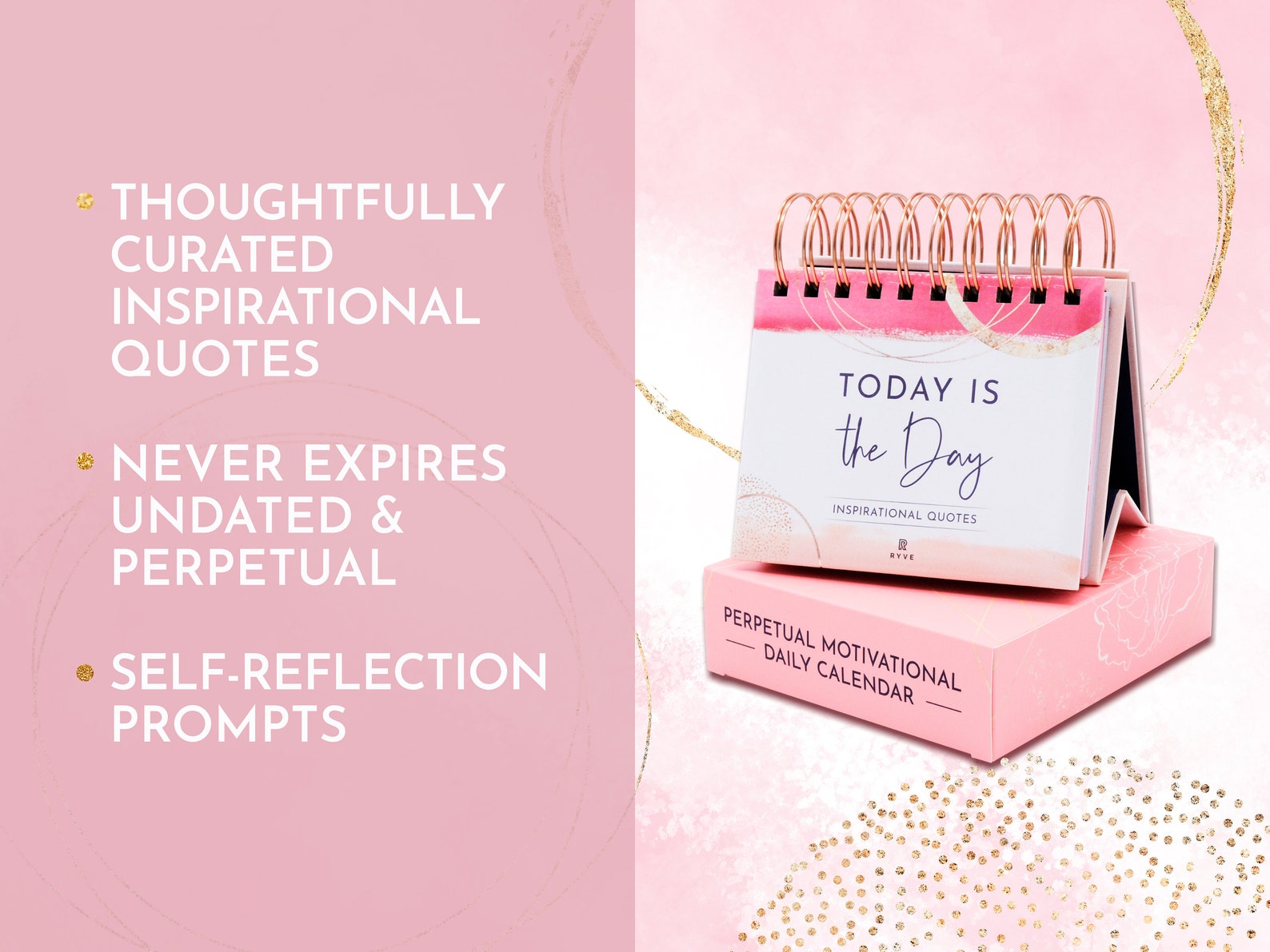 RYVE Inspirational Desk Calendar: Daily Motivational Quotes, Undated ...
