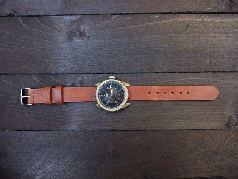 Single Pass Leather Watch Strap Vintage Watch Band Handmade - Etsy