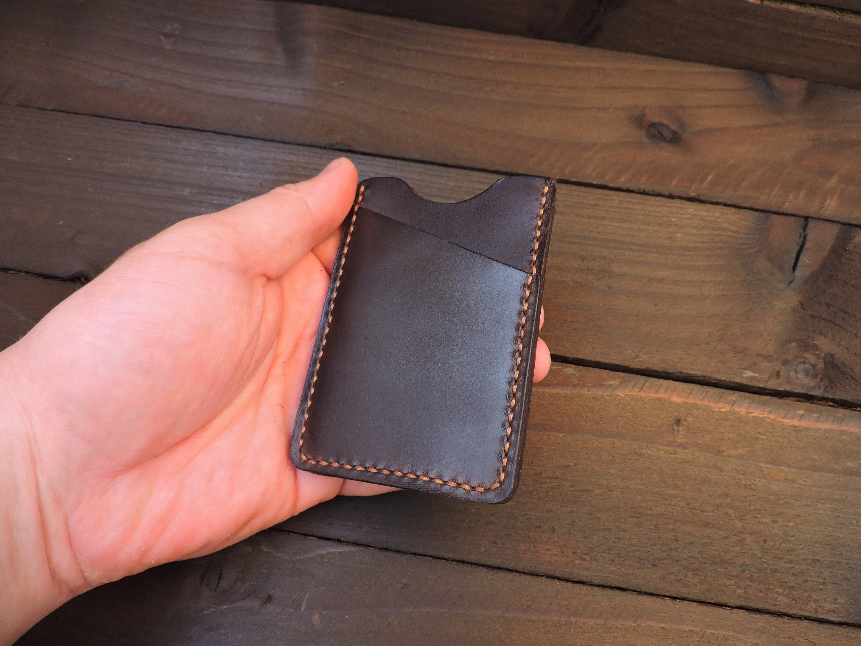 Slim Card Holder Leather Card Wallet Mini Card Case | Etsy