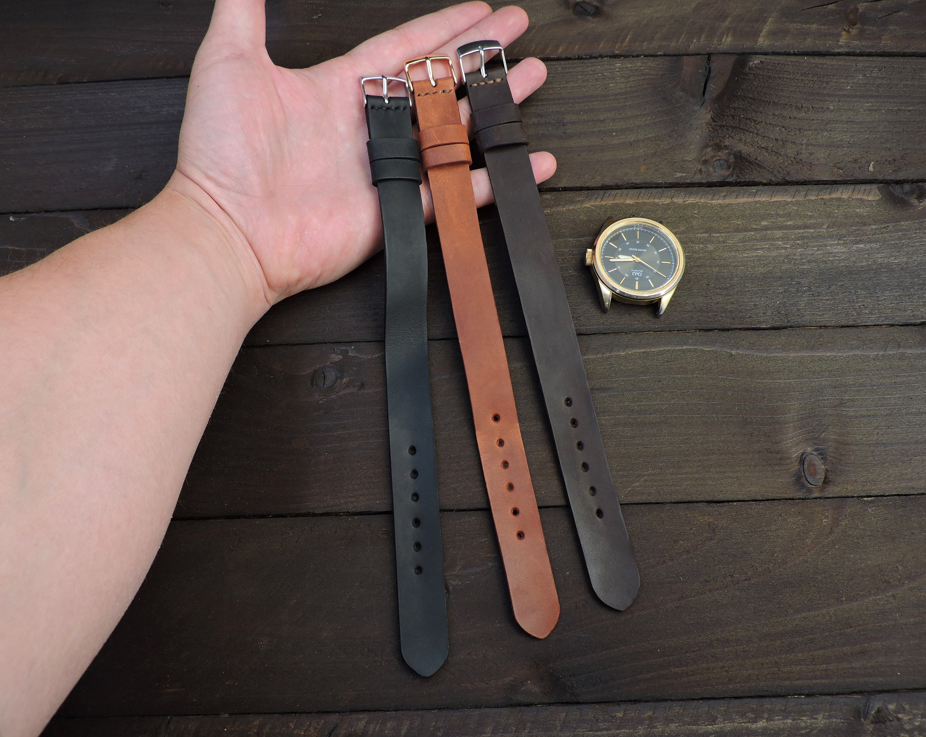 Single Pass Leather Watch Strap Vintage Watch Band Handmade - Etsy UK