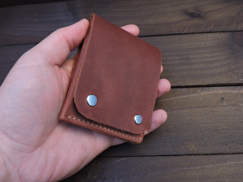 Leather Coin Wallet Small Wallet Mens Wallet Personalized | Etsy