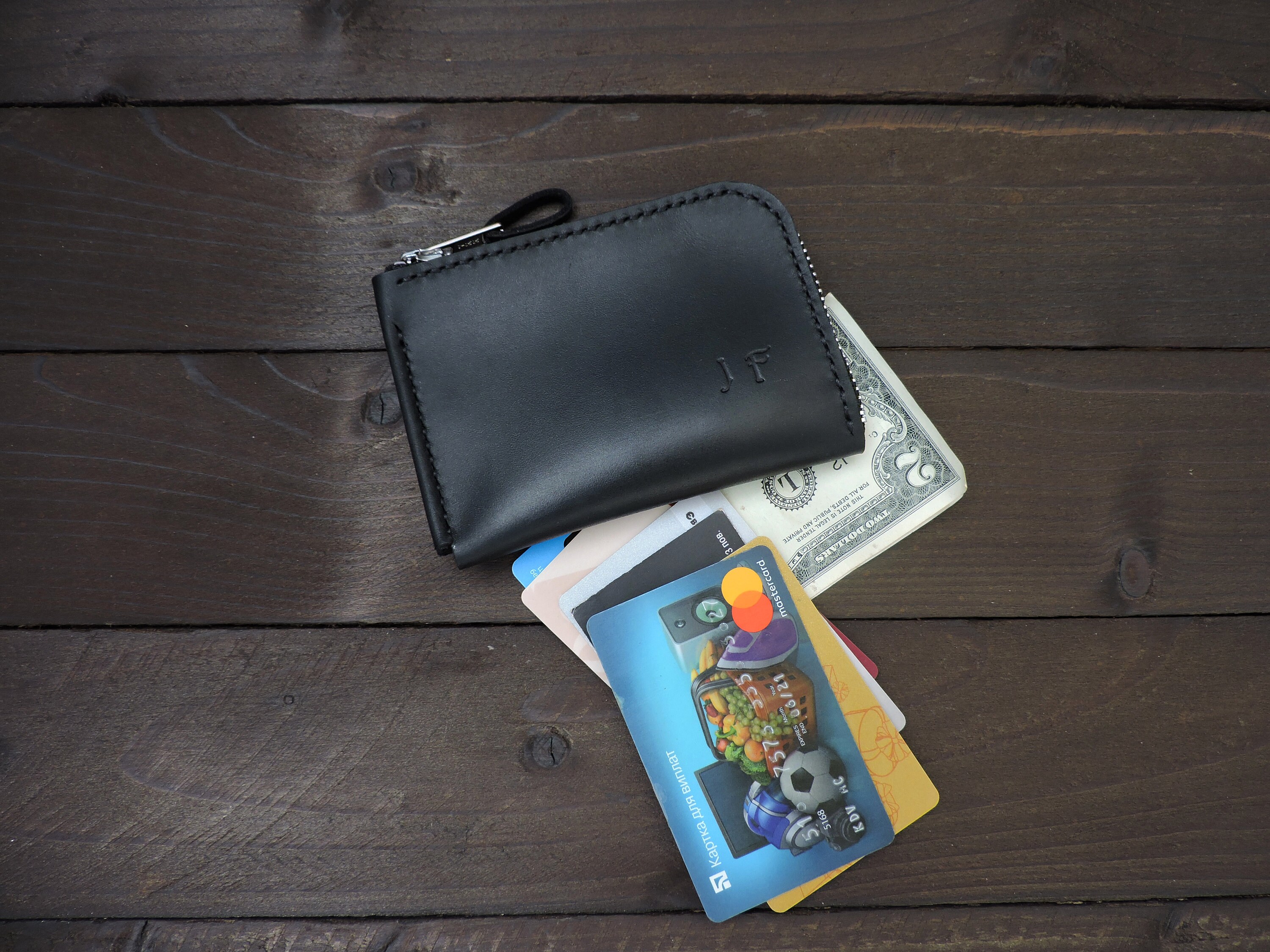 Wallet Zip Zipper Wallet Small Zip Wallet Card Wallet Half | Etsy