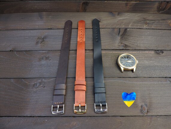 Single Pass Leather Watch Strap Vintage Watch Band Handmade - Etsy