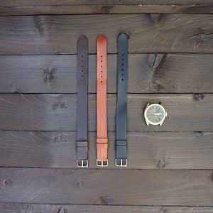 Single Pass Leather Watch Strap, Vintage Watch Band, Handmade Watch ...