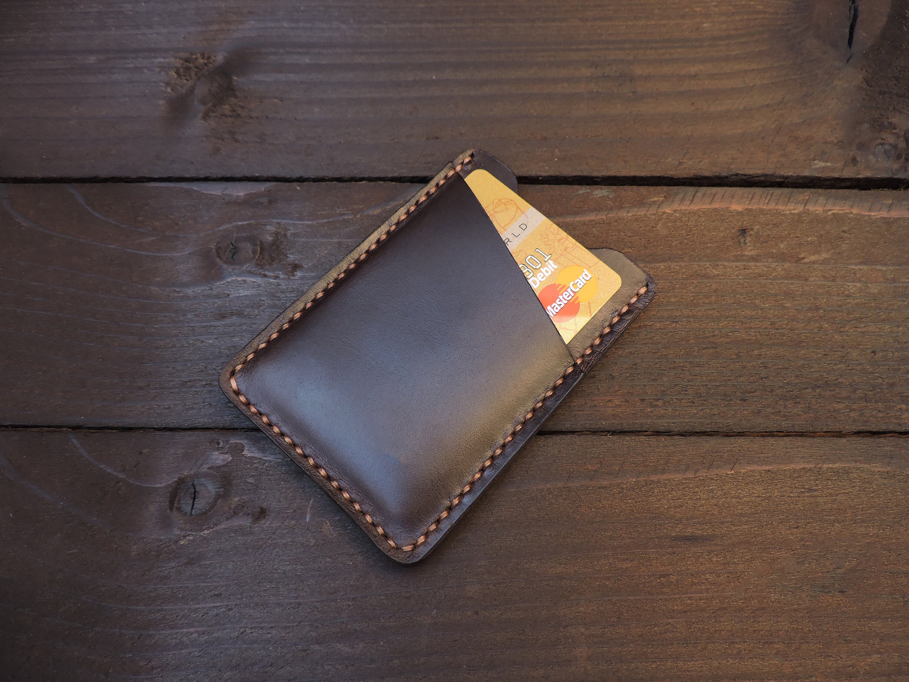 Slim Card Holder Leather Card Wallet Mini Card Case | Etsy