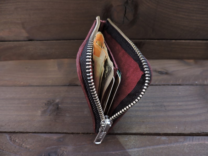 Wallet Zip Zipper Wallet Small Zip Wallet Card Wallet Half - Etsy