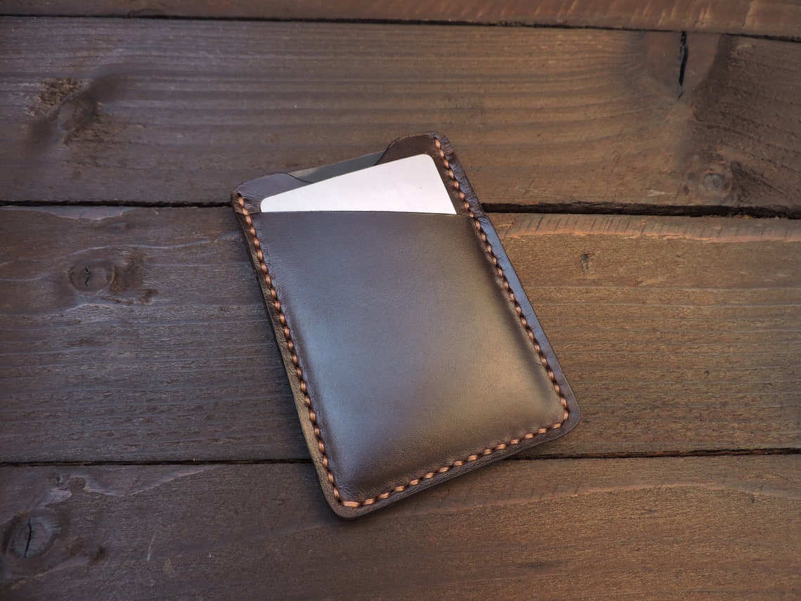 Slim Card Holder Leather Card Wallet Mini Card Case | Etsy