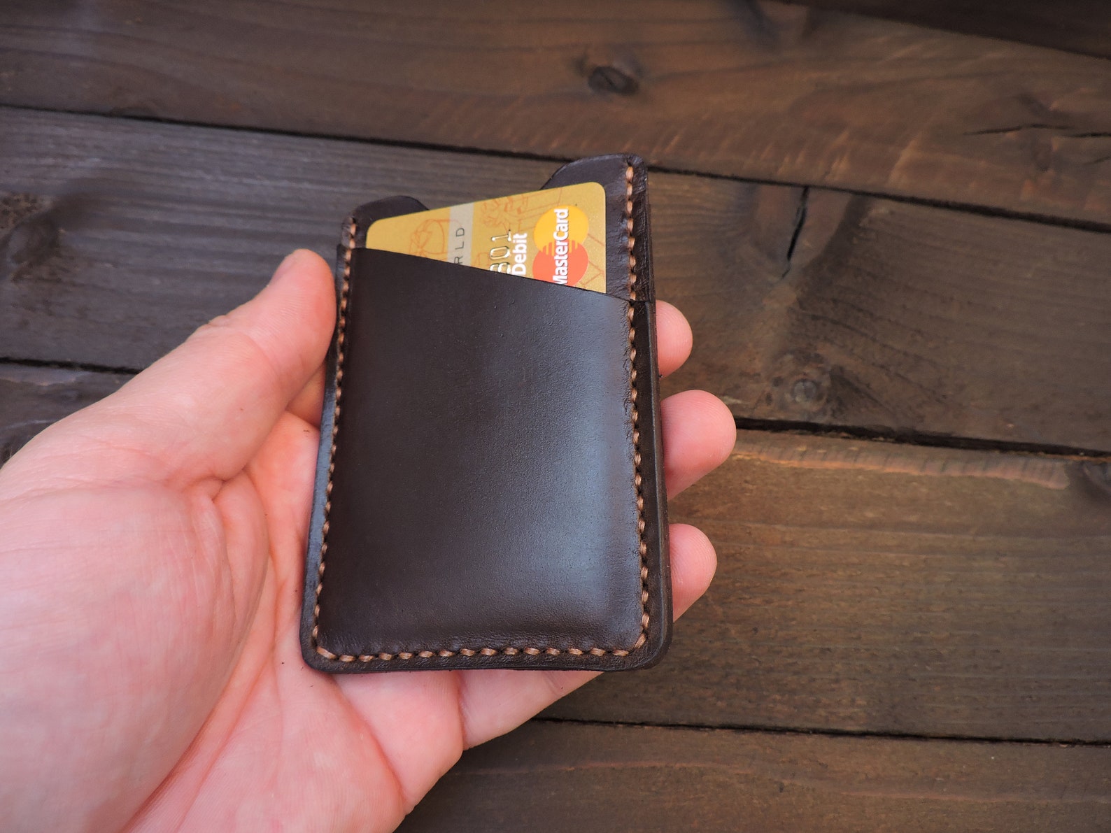 Slim Card Holder Leather Card Wallet Mini Card Case | Etsy